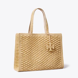 Tory Burch Gro&szlig;e, handgeh&auml;kelte Ella Popcorn Tote Bag
