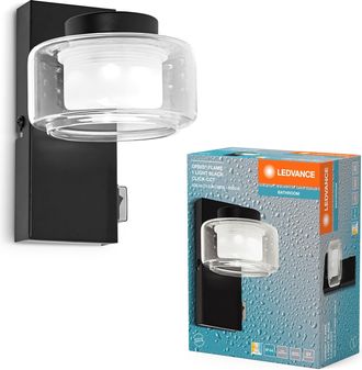 Ledvance ORBIS Flame Wand- und Deckenleuchte mit LED, schwarz, 5.5W, 350lm, 3000/4000K, Farbtemperatur &uuml;ber Wandschalter einstellbar (kaltwei&szlig;/warmwei&szlig;), IP44 