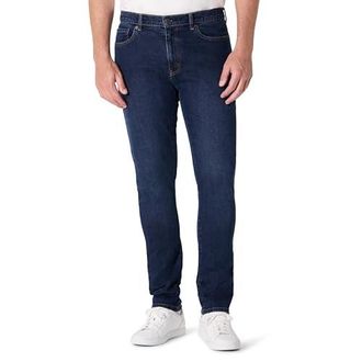Amazon Essentials Jean Slim Homme, Bleu Nuit Fonc&eacute; D&eacute;lav&eacute;, 34W / 32L