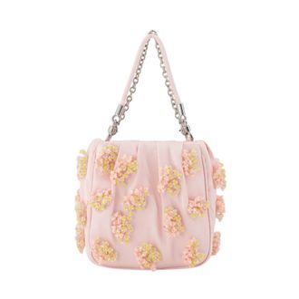 Self Portrait Satin Floral Beaded Tote Bag - - Bags - Damen - Rosa - ONE SIZE
