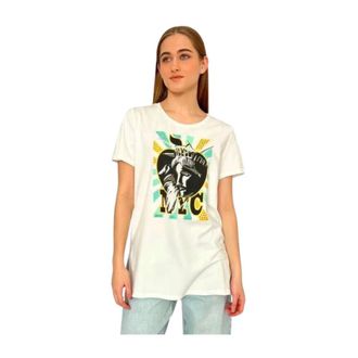 Liu Jo Kurzarm Regular Fit T-Shirt Lt.ivory/nyc apple - - Tops - Damen - Mehrfarbig - XS