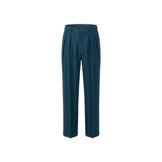 Issey Miyake Homme, Pantalons, Bleu, Taille: L Pleated Pantalons
