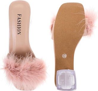 BESTONZON Pantoufles DÉté pour Femme à Bout Ouvert Sandales à Talon Compensé en Polyuréthane et Caoutchouc Taille 37 Couleur Rose Légères et Respirantes pour Pl