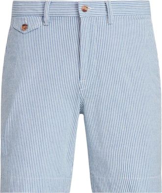 Ralph Lauren Homme, Shorts, Bleu, Taille: W40 8-Inch Stretch Straight Seersucker Short