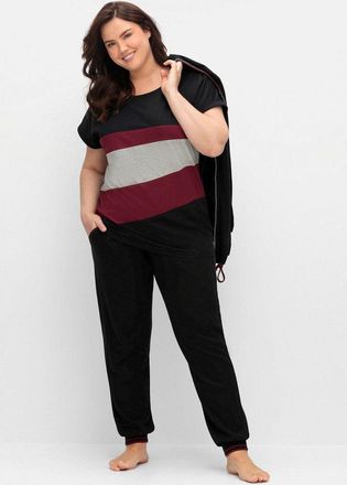 Sheego T-Shirt Oversize-Shirt. in Colourblocking-Optik