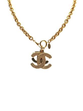 Chanel collier à pendentif logo CC (1980-1990) - Or