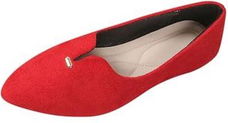 Generic Chaussures &agrave; enfiler pour femme &agrave; bout pointu - Style d&eacute;contract&eacute; - Couleur unie - &Eacute;l&eacute;gantes - Respirantes et confortables - Ballerines classiques - P