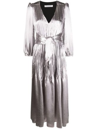 Philosophy di Lorenzo Serafini robe fronc&eacute;e &agrave; taille ceintur&eacute;e - Argent