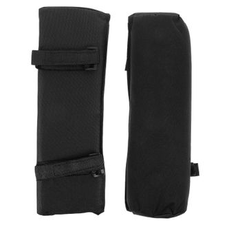 NUOBESTY 2 Stück Armlehnenpolster für Klappstühle Gepolstert mit Gurt Schwarz Ersatz Armlehnenauflagen für Garten und Relaxsessel Komfortabel und Einfach Monti