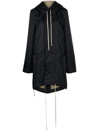 Rick Owens parka Luxor à ourlet plus long au dos - Noir