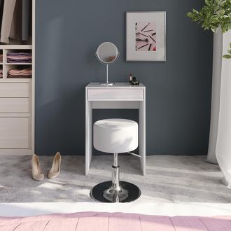 Vicco Schminktisch Sherry, Weiß/Weiß Hochglanz, 51.4 cm mit Hocker