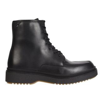 Tommy Hilfiger Homme, Chaussures, Noir, Taille: 43 EU Botte en cuir &agrave; semelle crant&eacute;e haut de gamme