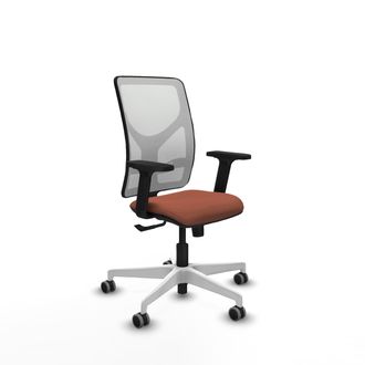 Piqueras y Crespo Schreibtischstuhl, beige und wei&szlig;, mit 2D-Armlehnen, h&ouml;henverstellbare Lendenwirbelst&uuml;tze, ausgestattet mit 3 Positionen und Schneideschaum, Wei&szlig;/Brau