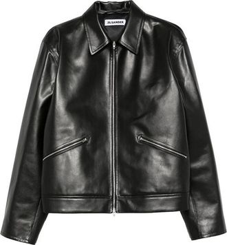 Jil Sander Blouson En Cuir - Noir