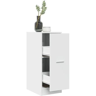 vidaXL Vidaxl - Armoire dapothicaire blanche 30 x 41 x 77,5 cm - Bois ding&eacute;nierie r&eacute;sistant &agrave; lhumidit&eacute; - 2 tiroirs avec capacit&eacute; de charge 5 kg chacun
