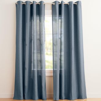 Exclusive Home Curtains Loha &Ouml;senvorhang, Leinen, 137 x 213 cm, Blau
