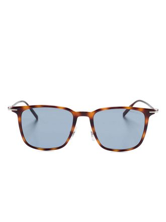 Montblanc lunettes de soleil à effet écaille de tortue - Marron