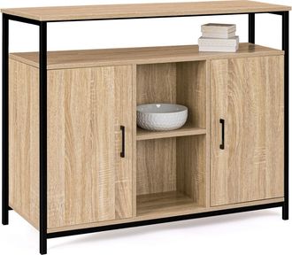 IDMarket Anrichte mit 2 Türen, 100 cm, Detroit mit Einlegeböden, Industriedesign