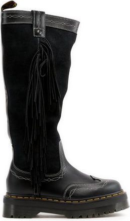Dr. Martens Bottes Fringe Hi &agrave; franges en cuir de vache