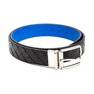 Bottega Veneta Homme, Accessoires, Bleu, Taille: 90 CM Ceinture Noir et Bleu