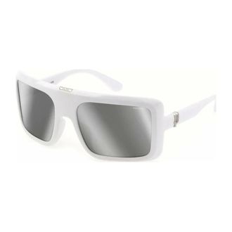 Police Splf62 Auff&auml;llige rechteckige Sonnenbrille - - Accessories - Herren - Wei&szlig; - ONE SIZE