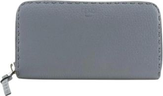 Fendi Portefeuille long en cuir Selleria Pre-owned - Femme - Pre-owned - Bleu - Taille: ONE Size
