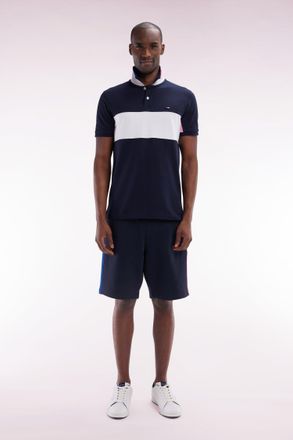 Eden Park Short En Molleton Coton Marine Coupe D&eacute;contract&eacute;e