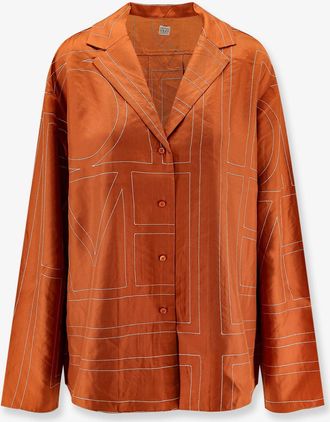 Toteme Silk shirt with monogram logo embroidery - TOTEME - gender_Woman
