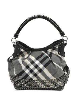 Burberry Schultertasche mit Karomuster - Grau