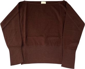 Calvin Klein Pull col bateau en laine M&eacute;rinos m&eacute;lang&eacute;e - Femme - Pulls - Brun - Taille: 40 FR