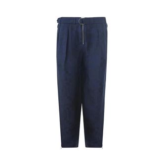 Emporio Armani Relaxed Fit Stoffhose mit G&uuml;rtel - - Trousers - Herren - Blau - XL