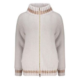 Herno Woll-Cardigan mit Rei&szlig;verschluss und Taschen - - Knitwear - Damen - Grau - 2XL