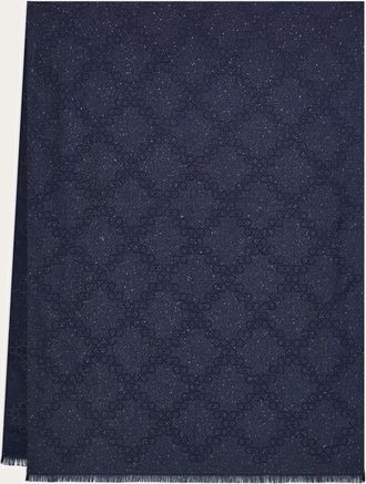 Ferragamo Damen Stola Gancini Jacquard Blau
