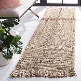 Safavieh Naturfaser Teppich f&uuml;r Wohnzimmer, Esszimmer, Schlafzimmer - Natural Fiber Collection, Kurzer Flor, Nat&uuml;rlich, 76 X 183 cm