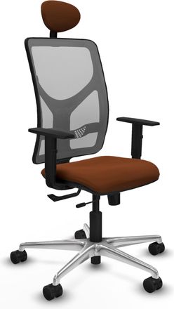 Piqueras y Crespo Ergonomischer Stuhl mit 1D-Armlehnen, h&ouml;henverstellbare Lendenwirbelst&uuml;tze und festes Kopfteil, ausgestattet mit Syncro/Traslack und Schneideschaum, G