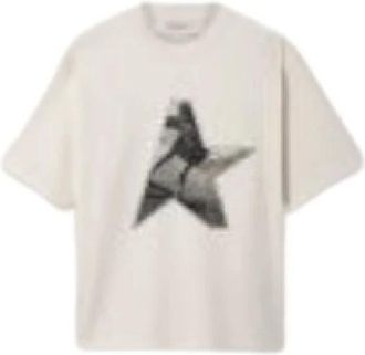 Golden Goose Femme, Tops, Blanc, Taille: 38 FR T-shirt avec Logo Invers&eacute; en Relief