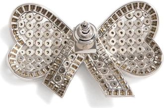 Valentino Garavani Crystal-Embellished Bow Stud Earrings - Silver