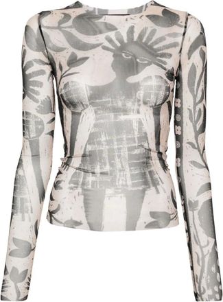 Botter Femme, Tops, Multicolore, Taille: 40 FR Tulle Long Sleeve Top