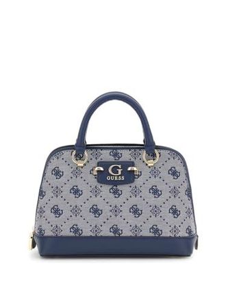 Guess Neda Dome Satchel, Sac &agrave; bandouli&egrave;re Femmes, Logo Bleu Marine, Taille Unique
