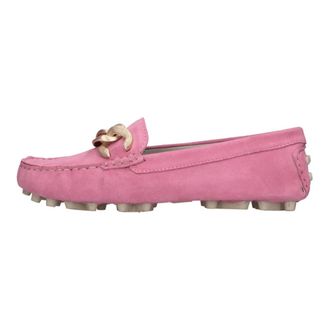Emanuelle Vee Wildleder-Loafer mit goldfarbenen Applikationen - - Shoes - Damen - Rosa - 41 EU