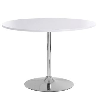 Loftscape home24 Esstisch Tirley &Oslash; 110cm Wei&szlig;/Hochglanz Wei&szlig;