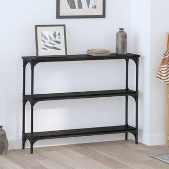vidaXL Table console avec &eacute;tag&egrave;re Ch&ecirc;ne noir 100 x 22.5 x 75 cm vidaXL