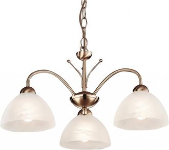 Licht-Erlebnisse H&auml;ngeleuchte in Messing Antik Zeitloses Design 3xE14 bis zu 60 Watt 230V aus Metall & Glas Schlafzimmer K&uuml;che Wohnzimmer Esszimmer Lampe Leuchten Bele