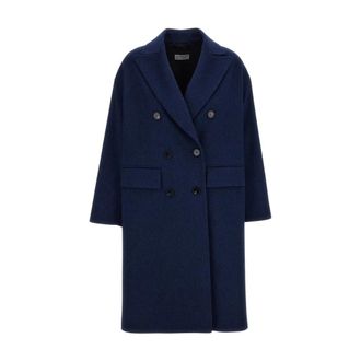 Alberto Biani Zweireihiger Mantel - - Coats - Damen - Blau - S