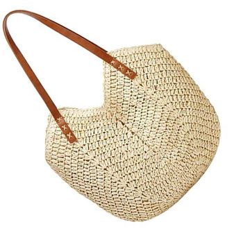 FOMIYES Paquet en Paille Tiss&eacute; Main pour Femme Paquet Bandouli&egrave;re Beige L&eacute;ger d&Eacute;t&eacute; pour Plage et Vacances Multifonction 2023
