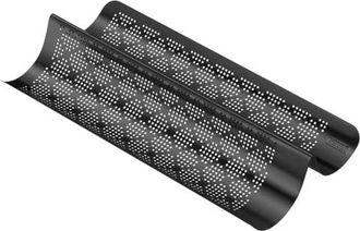 Original Kaiser Original Kaiser Inspiration Baguette Backblech perforiert 40,5 x 20cm, Baguette Backform für 2 Baguettes, Baguetteform antihaftbeschichtet, sauerteigb