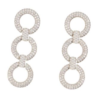 Self Portrait Womens Crystal Link Earrings Self Portrait Metal Silver Others Jewelry-Watches