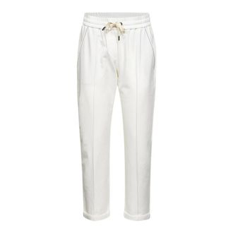 Brunello Cucinelli Sweathose - - Trousers - Damen - Wei&szlig; - L