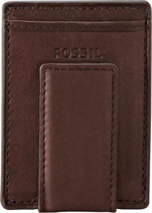 Fossil Herren Leder Minimalistisch Magnetisch Kartenetui mit Geldklammer Fronttasche Brieftasche f&uuml;r M&auml;nner, Ingram Brown, Einheitsgr&ouml;&szlig;e