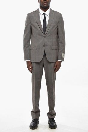 Corneliani CC COLLECTION District Check Anzug aus reiner Schurwolle mit klassischem Revers Corneliani